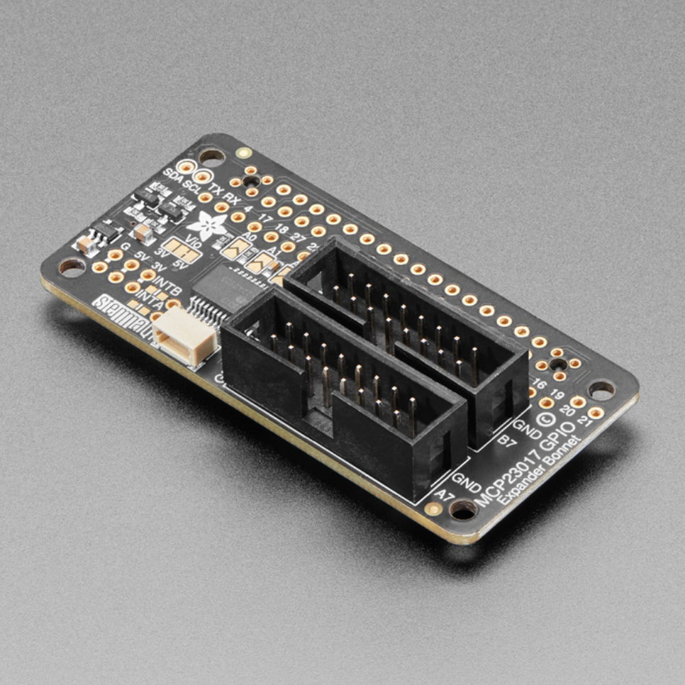 STEMMA QT / Qwiic互換 Raspberry Pi用GPIO拡張ボンネット - 16 I/O 追加（I2C接続） — スイッチサイエンス