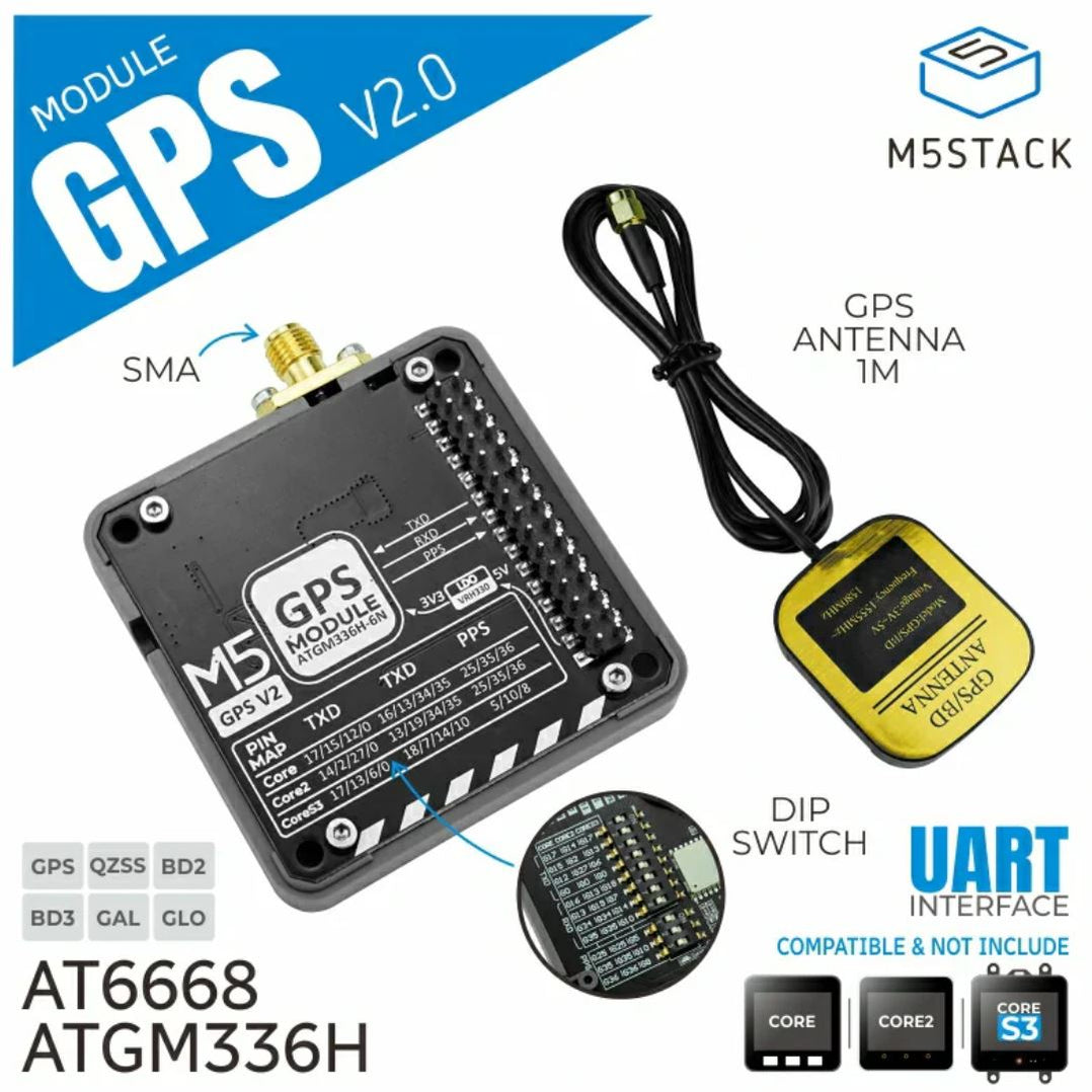 M5Stack用GNSSモジュール V2（外部アクティブアンテナ付属） — スイッチサイエンス