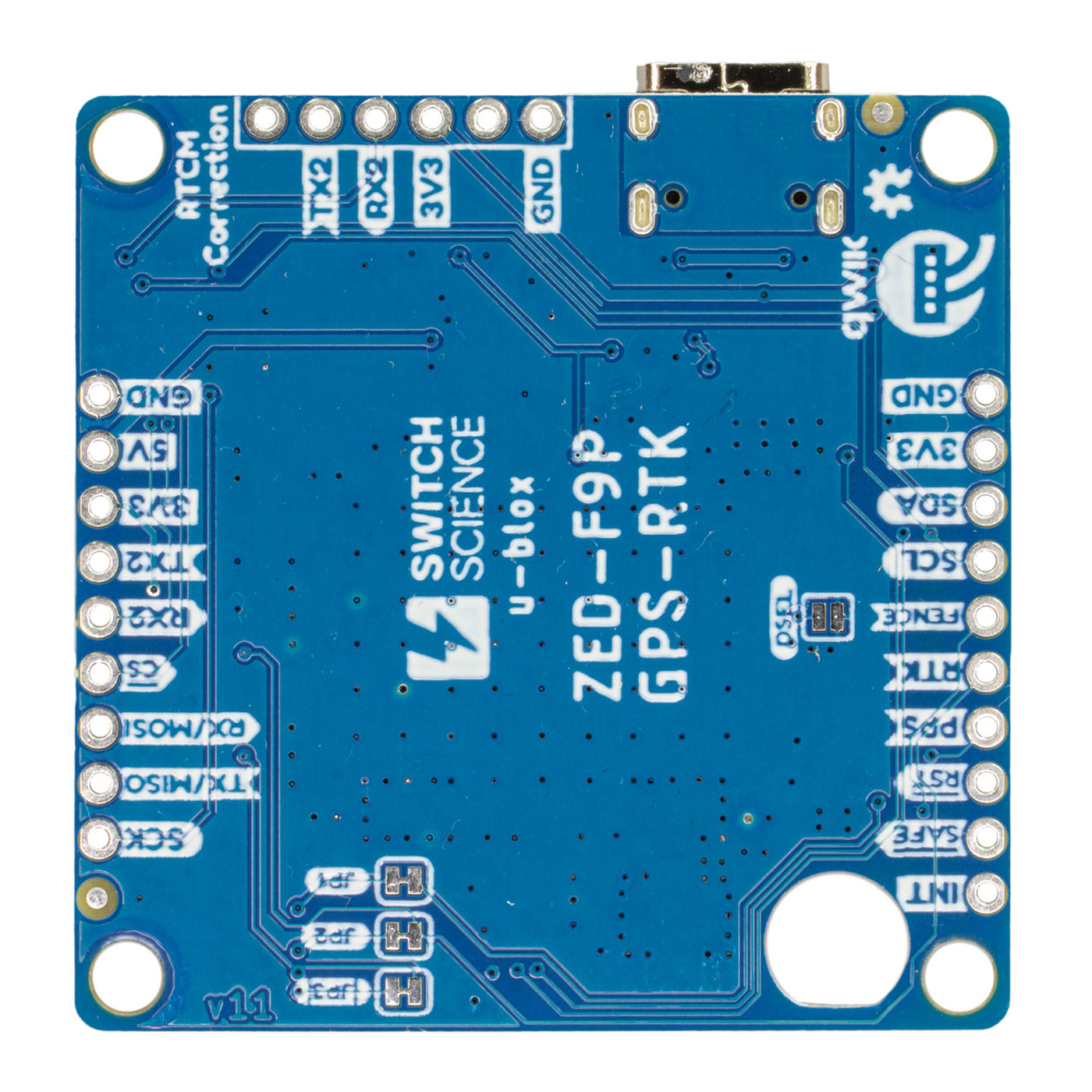 ZED-F9P-05B搭載GPS-RTKピッチ変換基板 — スイッチサイエンス
